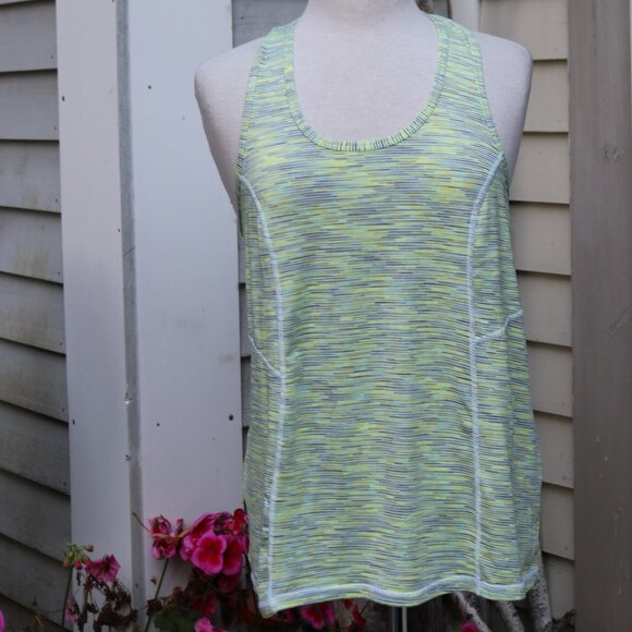 Xersion | Tops | Xersion Essential Performance Tank Yellow Grey Stripe ...